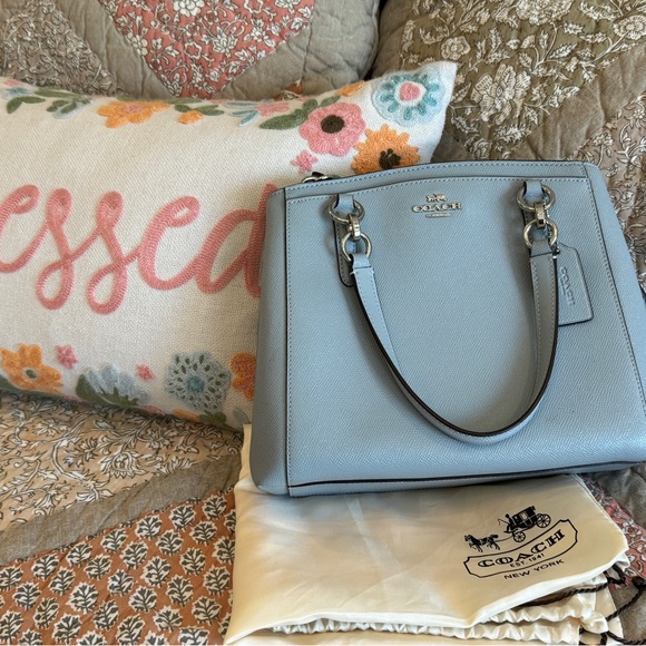 Coach | Bags | Coach Minetta Like New Light Blue Crossbody Satchel ...